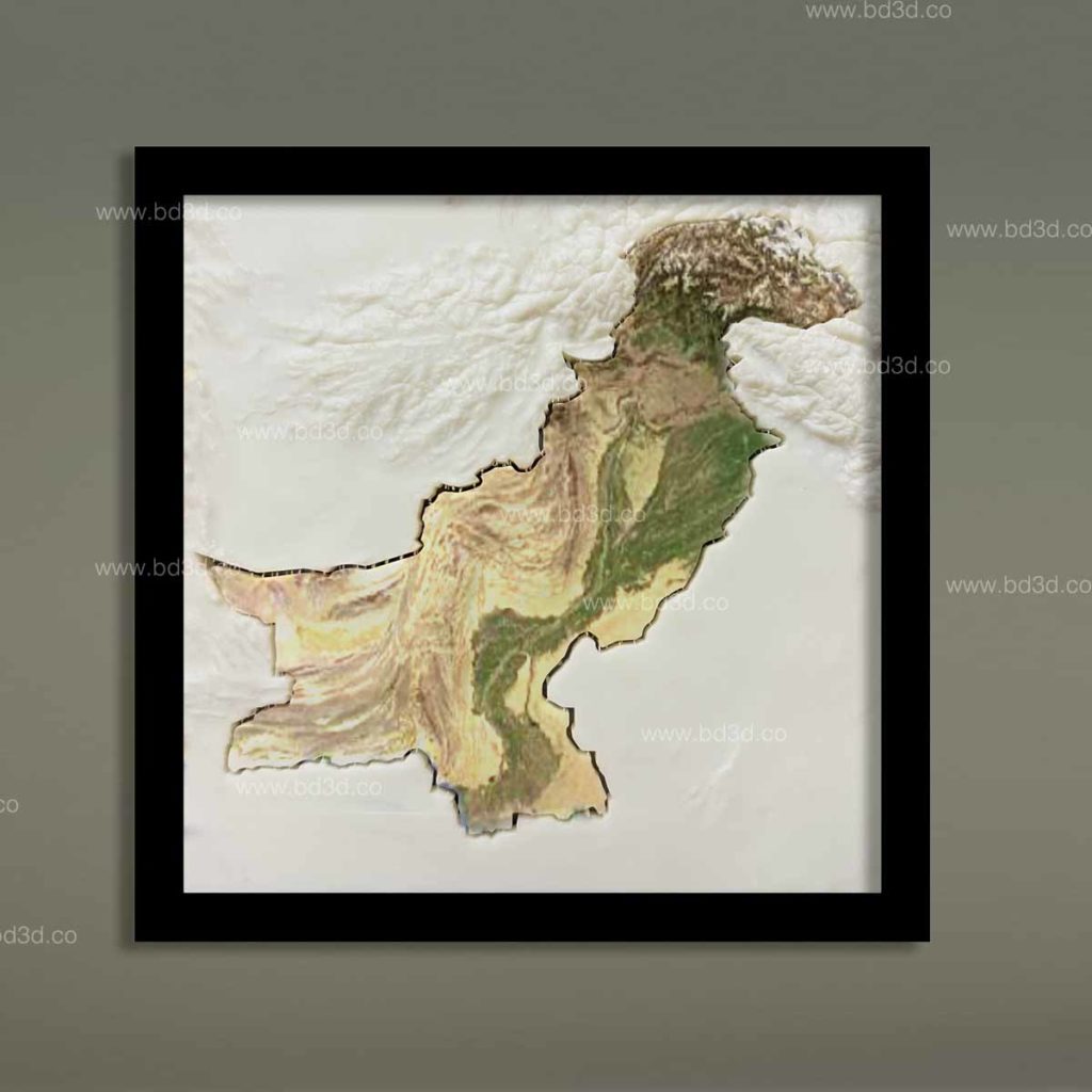 Pakistan 3d terrain relief map - bd3d.co